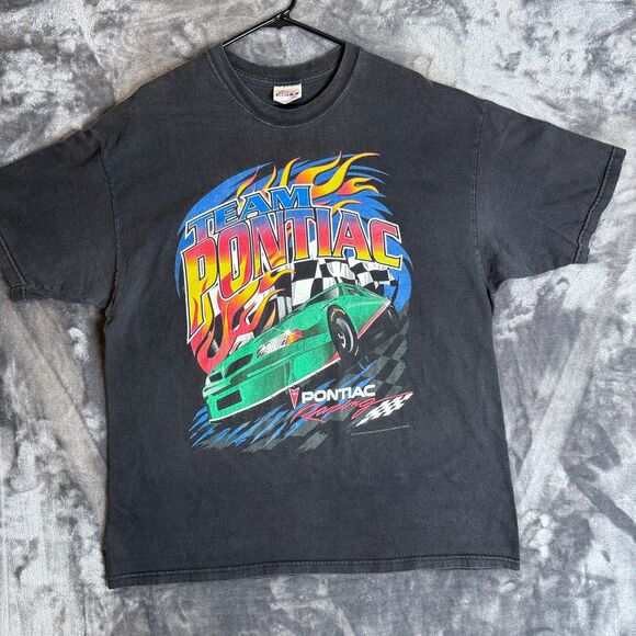 Pontiac | Shirts | Vintage Team Pontiac Racing Black Tshirt Short ...